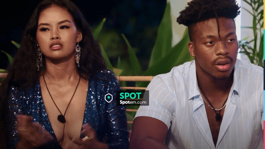 Pretty Little Thing Navy Se­quin Plunge Long Sleeve Bodycon Dress worn by Dominique Defoe as ...