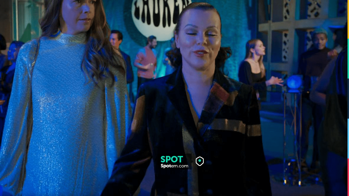 Akris Lena Double Breasted Velvet Jacket worn by Maggie Amato (Debi ...