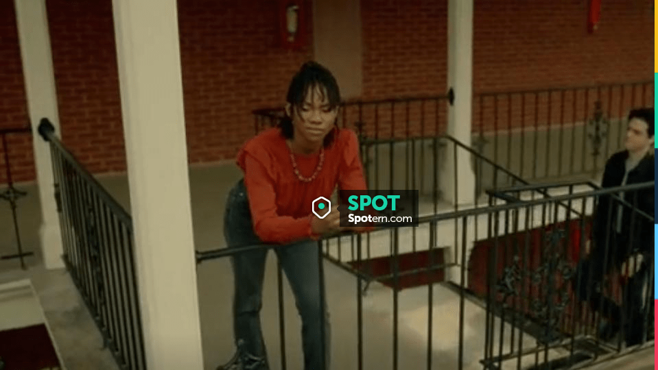 Q & A Clip-Dot Ruf­fled Top worn by Cleo Sowande (Omono Okojie) as seen ...