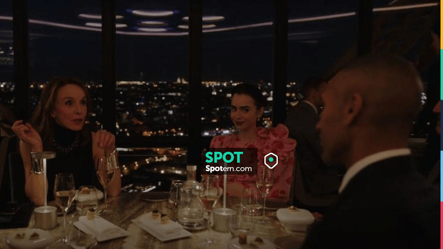 Magda Butrym Printed Cutout Georgette Minivestido usado por Emily ...