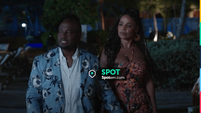 Tallia Slim-Fit Blue Flo­ral Blaz­er worn by Harper Stewart (Taye Diggs ...