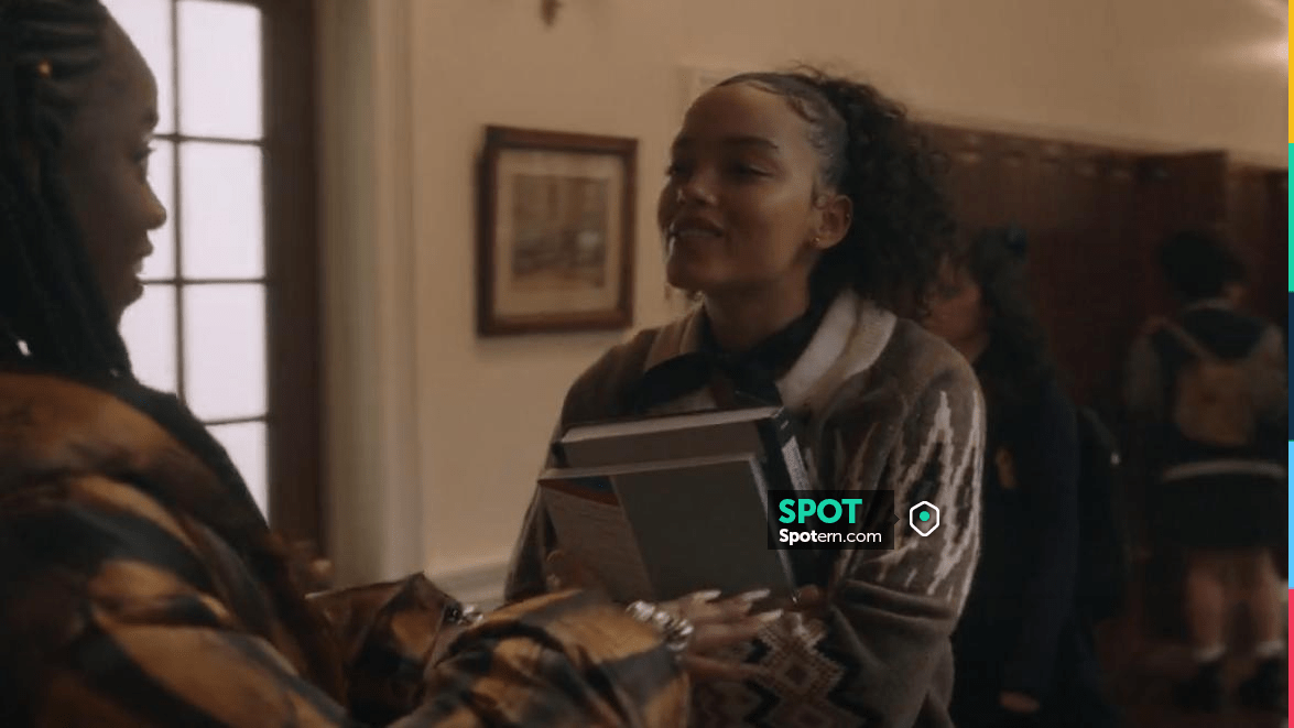 J. Crew Fair Isle cardigan worn by Zoya Lott (Whitney Peak) as seen in ...