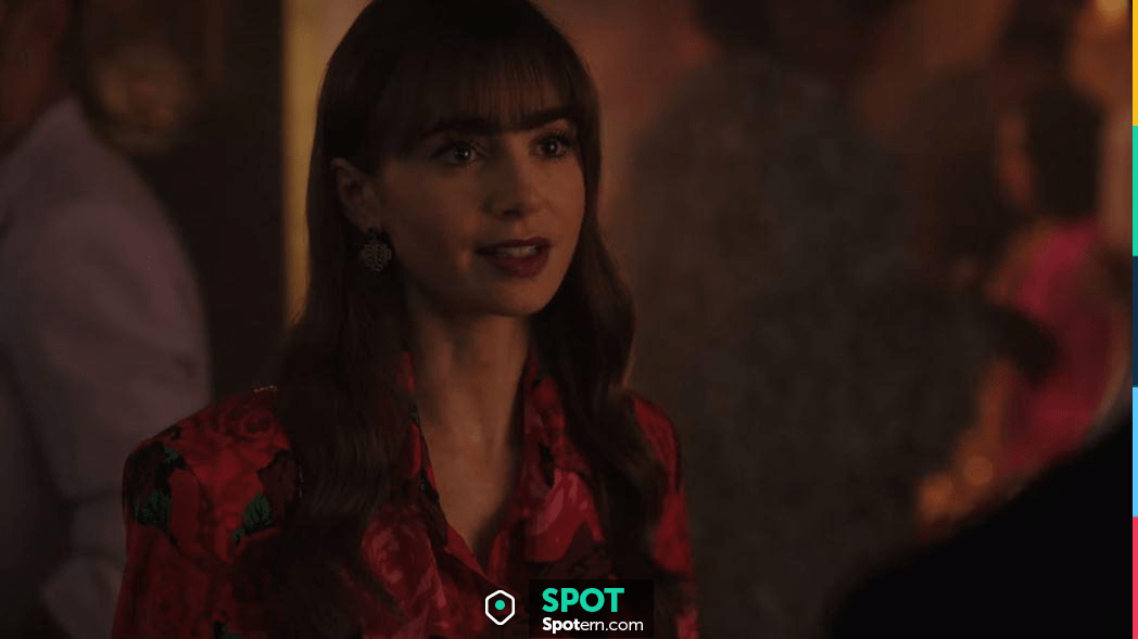 Magda Butrym Chemise à imprimé floral portée par Emily Cooper (Lily ...