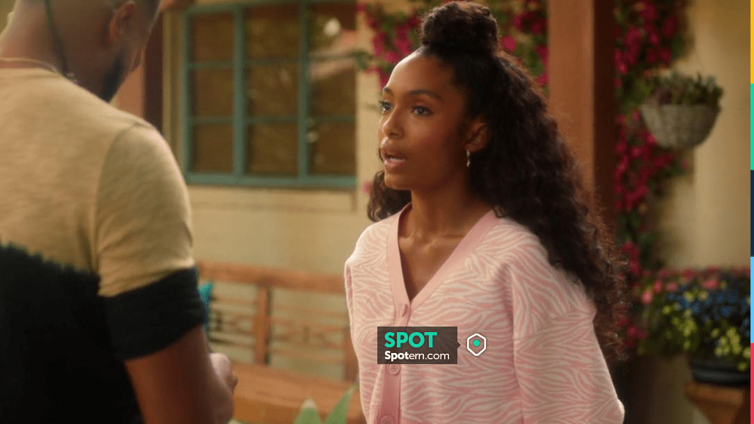 BCBGeneration Zebra-Print Cardigan worn by Zoey Johnson (Yara Shahidi) as seen in grown-ish ...