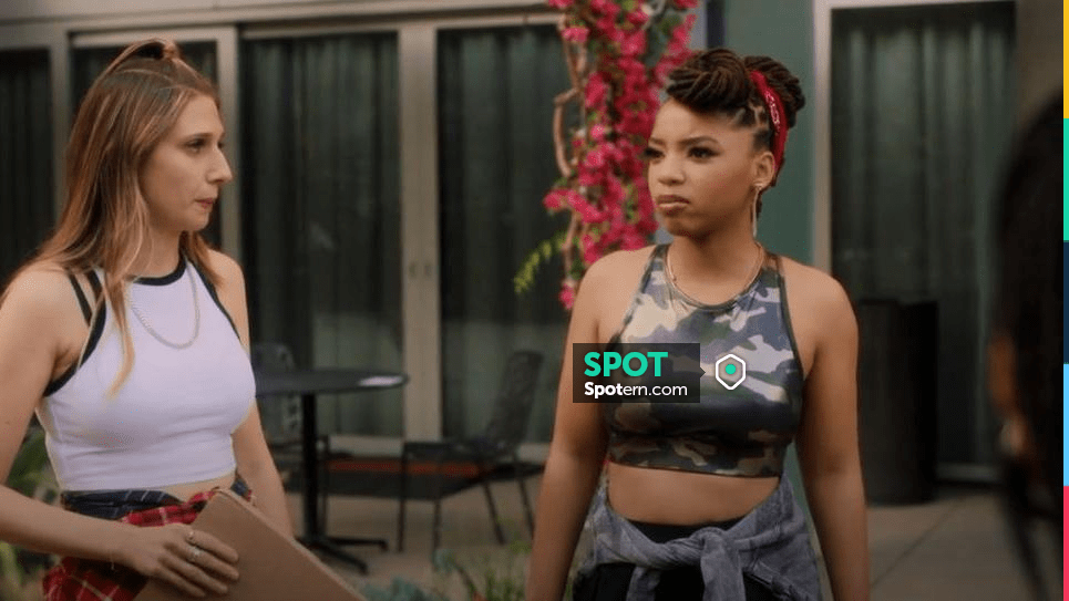 AQUA Athletic Metallic Camo Sports Bra worn by Jazz Forster (Chloe ...