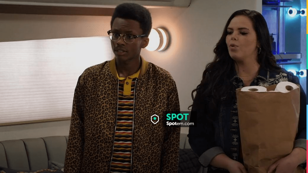 Forever 21 Satin Leopard Print Bomber Jacket worn by Noah Lambert ...