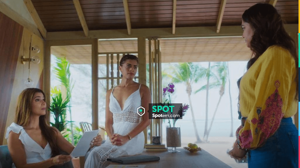 Rococo White Eyelet maxi Dress worn by Ruby Akuda (Kiara Barnes) as seen in Fantasy Island ...