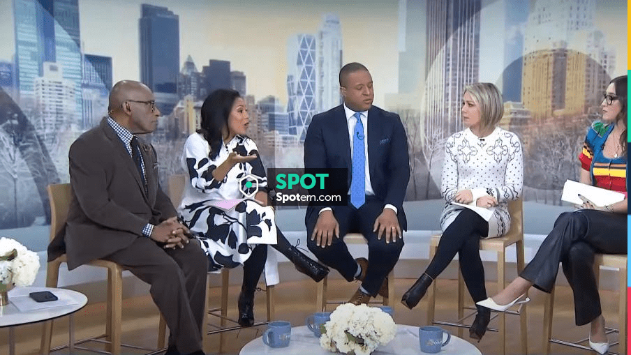 Jo Faulkner Button-Front Asymmetrical Dress worn by Sheinelle Jones as seen in Today on January ...