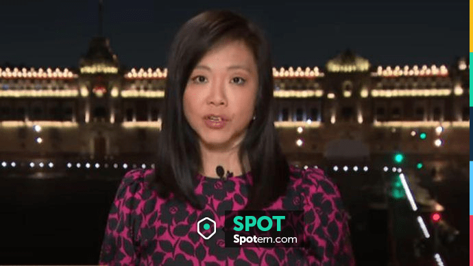 Kate Spade Rosy Garden Tie Waist Silk Blend Dress worn by Weijia Jiang ...