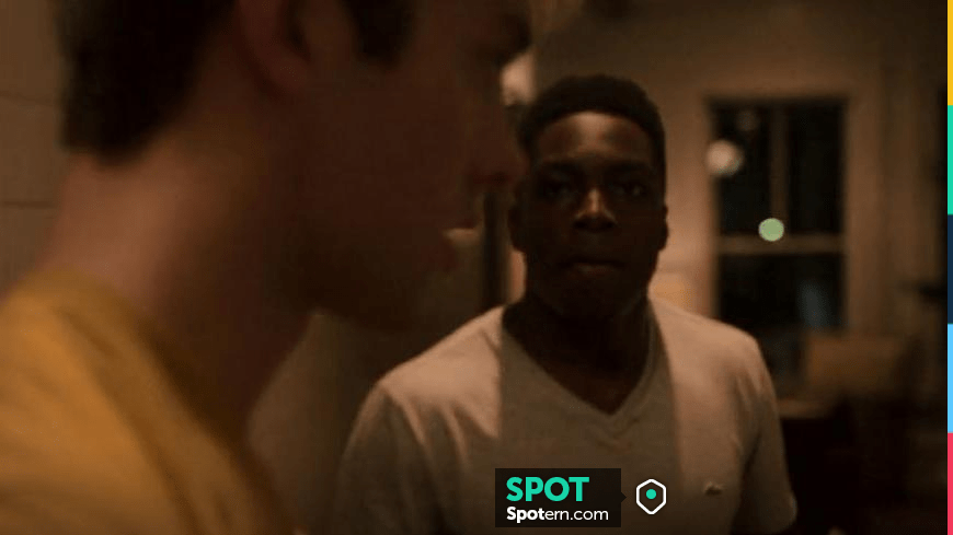 Lacoste V Neck Pi­ma Men's T-Shirt worn by Kelce (Deion Smith) as seen ...