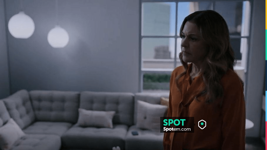 Tory Burch Silk Bow Tie Neck Amber Rust Blouse worn by Kit Voss (Jane ...