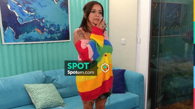 Shein Rainbow Striped Cardigan worn by Sam Carmona as seen in The ...