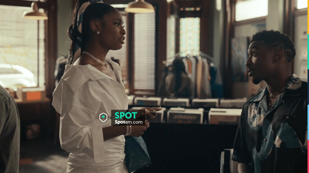 Alexander Wang Falling Off-Shoulder Dress worn by Hilary Banks (Coco ...