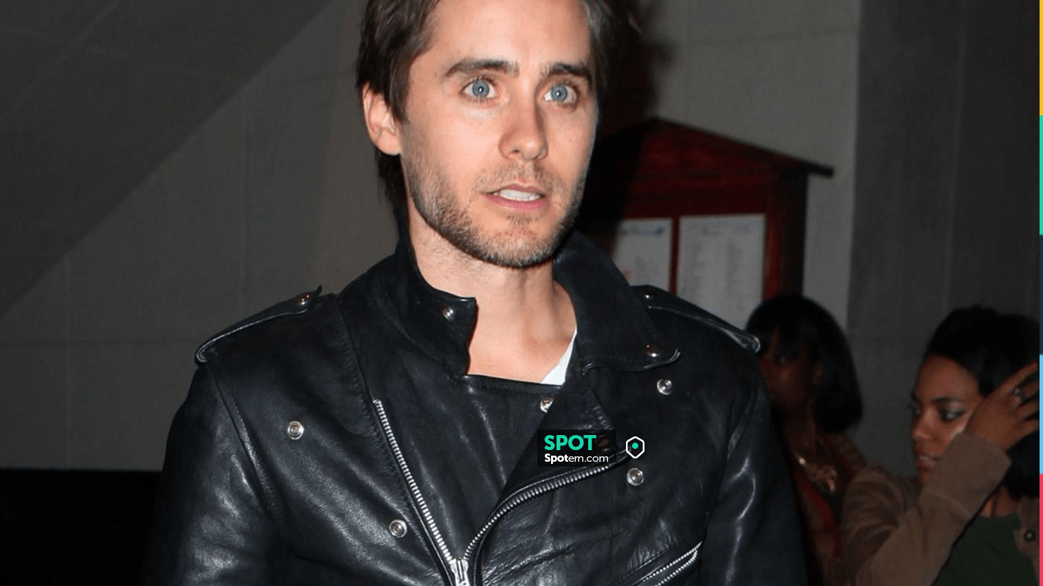 Motorcycle Leather Jacket worn by Jared Leto for US Premiere of Sony ...
