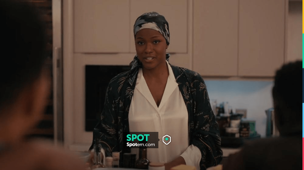 La Perla Silk Long-Sleeve Pajama Set In Ivory worn by Vivian Banks ...