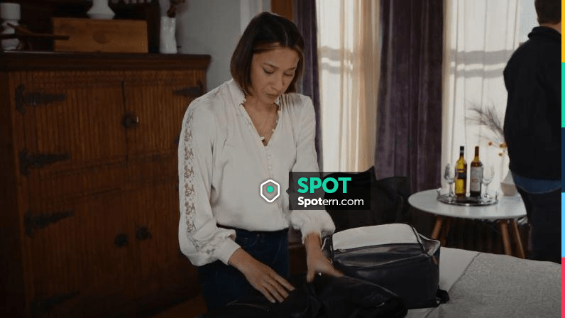 Forever New Jenna Satin Trim Detail Blouse worn by Sarah Truong (Mayko ...