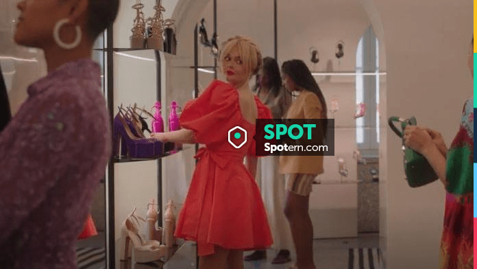 Valentino Cotton Blend Micro Faille Mini Dress worn by Audrey Hope ...