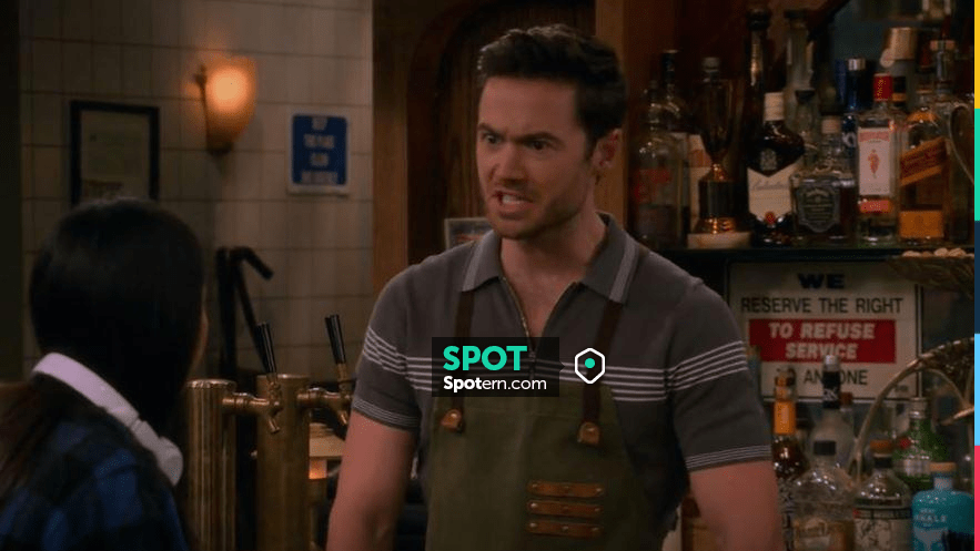 Reiss Claude Half Zip Striped Polo worn by Charlie (Tom Ainsley) as ...