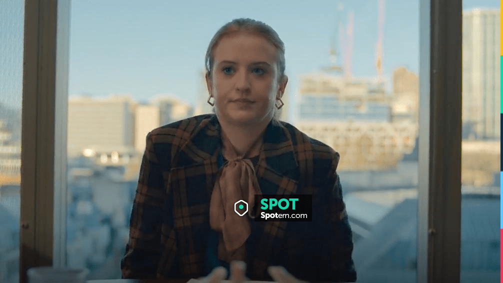 & Other Stories Check Tie Neck Blouse worn by Jen (Máiréad Tyers) as ...