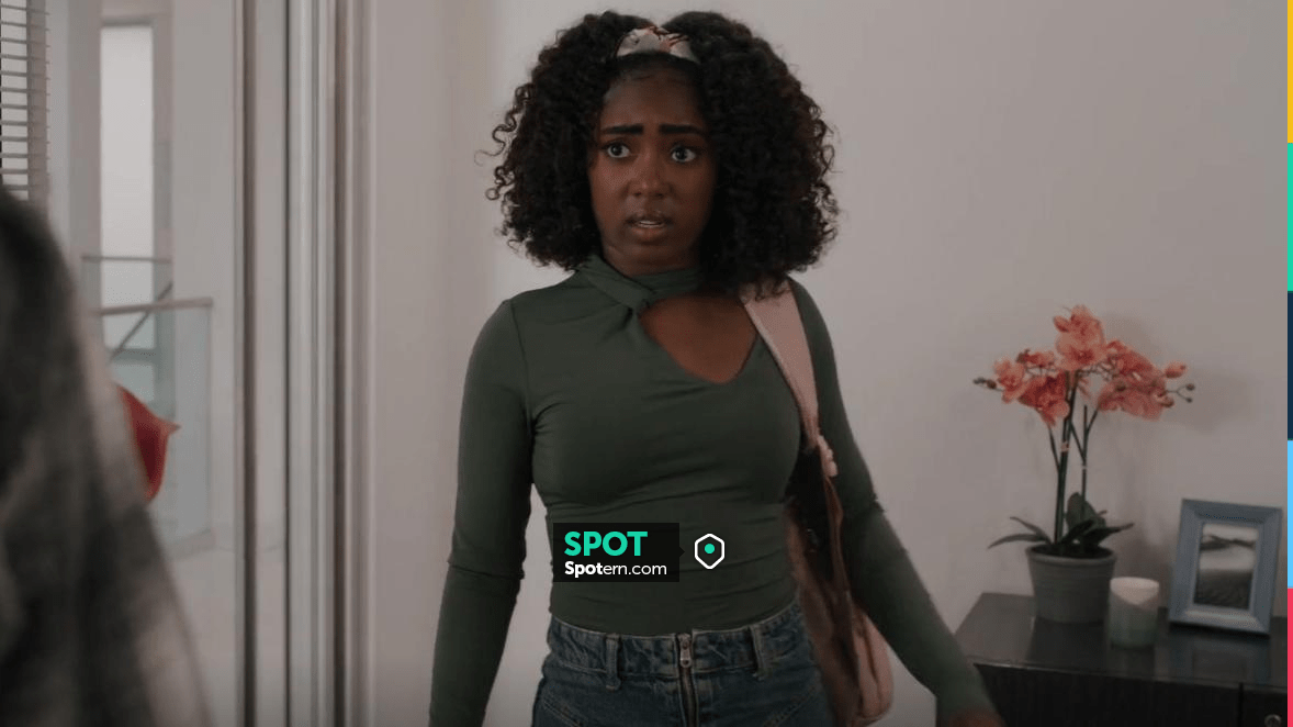 Abercrombie and Fitch Long Sleeve Mesh Cutout Bodysuit worn by ...