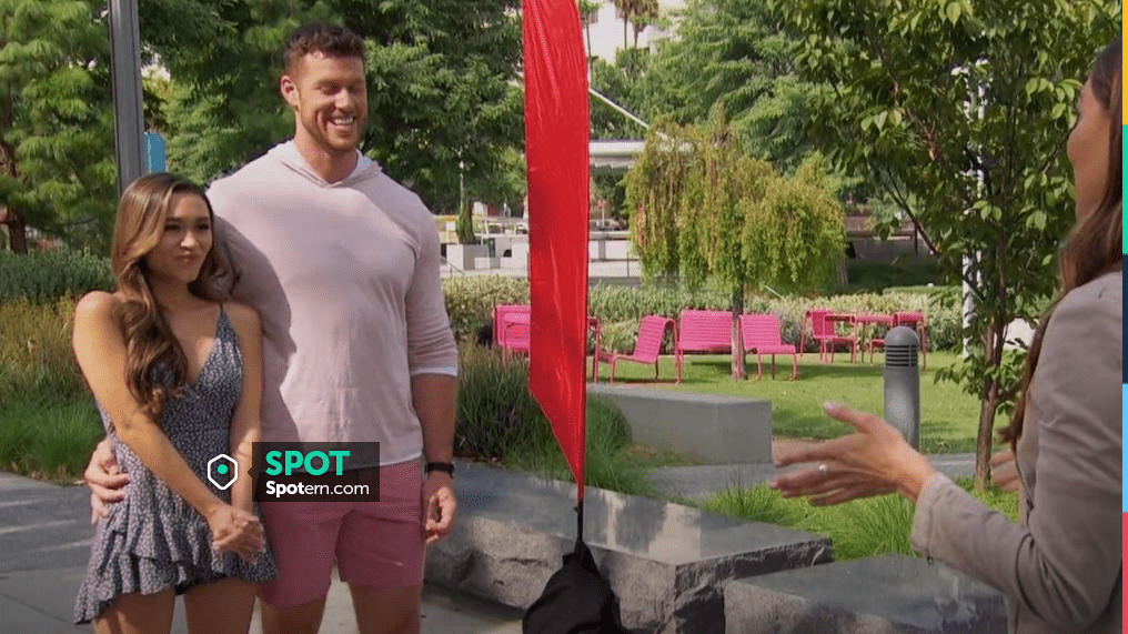 Seek The Label Blue Floral Romper worn by Sarah Hamrick as seen in The ...