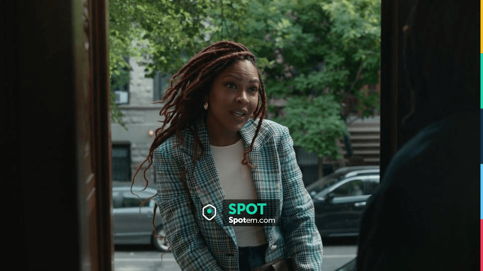 Tanya Taylor Mercer Plaid Blazer worn by Camille Parks (Meagan Good) as ...