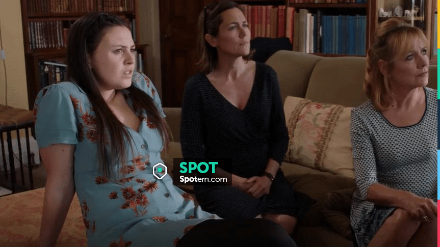 Urban Outfitters Mallory Vestido azul con flores naranjas usado por ...