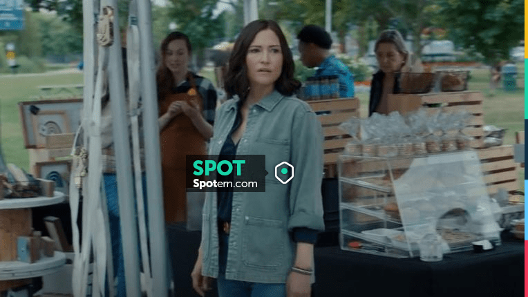 Blank NYC Garment Dye Acid Wash Twill Shirt Jacket worn by Kat Landry ...