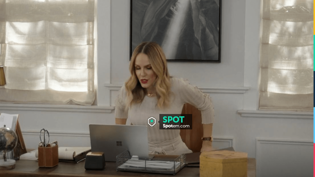 Jonathan Simkhai But­ton Sleeve Knit­ted Jumper worn by Laura Fine ...