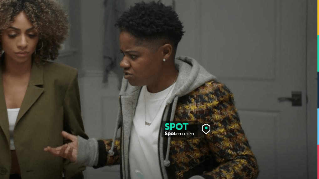 Dsquared2 Hooded Tweed Jacket worn by Tamia 'Coop' Cooper (Bre-Z) as ...