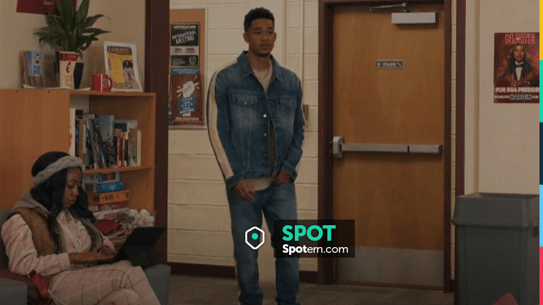 Palm Angels Side Stripe Straight Leg Jeans worn by Damon Sims (Peyton ...