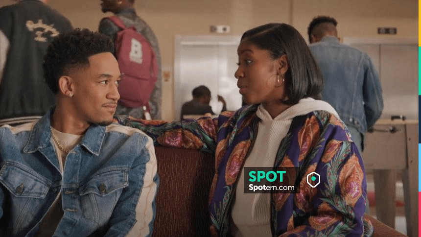 The Kooples Hindu Flower Print Bomber Jacket worn by Tina Hicks (Shelli ...