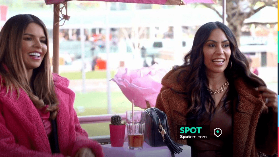 Unique Tan Faux Leather Ruffle Detail Jumpsuit worn by Seema Malhotra ...