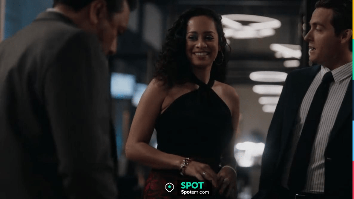 Ted Baker Rosieo Mixed Me­dia Hal­ter Mi­di Dress worn by Antoinette ...