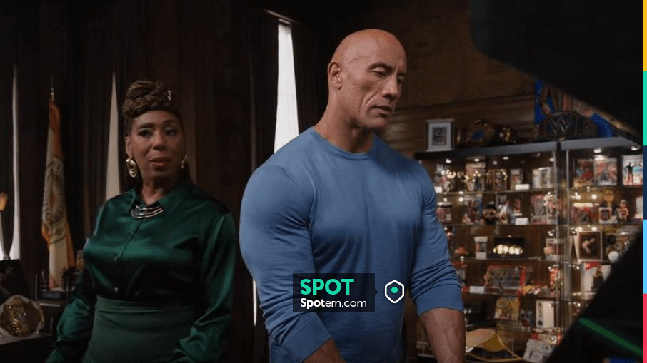Young Rock TV show Wardrobe: Dwayne Johnson Long Sleeved Blue Tee in ...