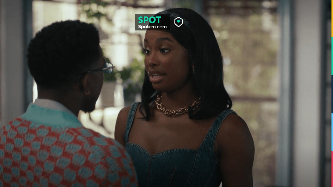 Gucci GG Supreme Denim Hair Band worn by Hilary Banks (Coco Jones) as ...