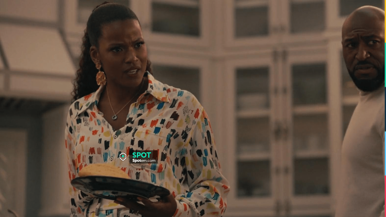 Christopher John Rogers Marker Test Printed Georgette Shirt worn by ...