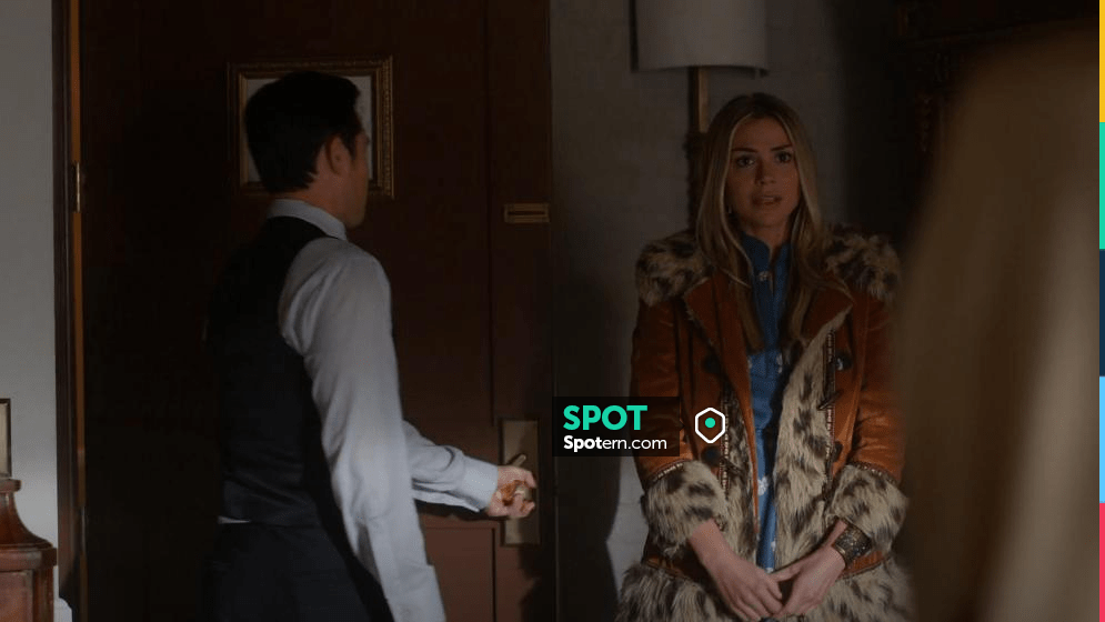 Vintage 1970s Velveteen Faux Fur Boho Coat worn by Jamie Farmer (Karissa Staples) as seen in ...