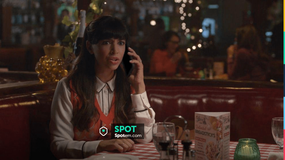 Maeve Vera Jacquard Sweater Vest worn by Sam (Hannah Simone) as seen in ...
