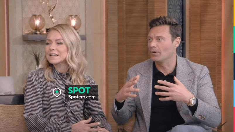 Saint Laurent Lavalliere Neck Blouse worn by Kelly Ripa as seen in LIVE ...