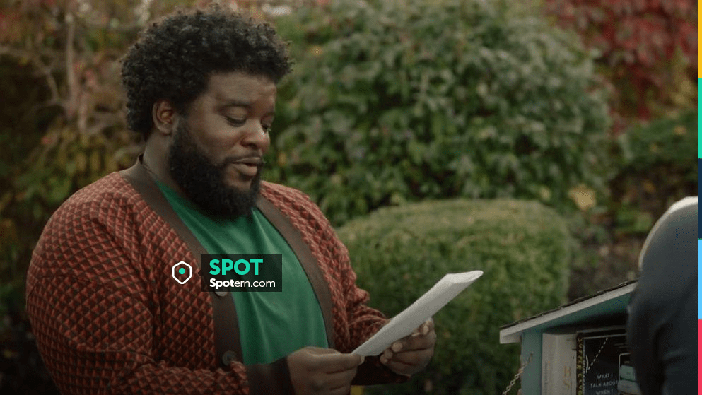 Zara Geo­met­ric Jacquard Cardi­gan worn by Hudson(Jonathan Langdon) as seen in Run the Burbs ...