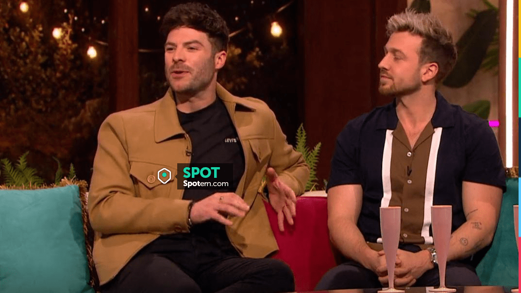 Sandro El­ton Wool Blend Jack­et worn by Jordan North as seen in Love ...