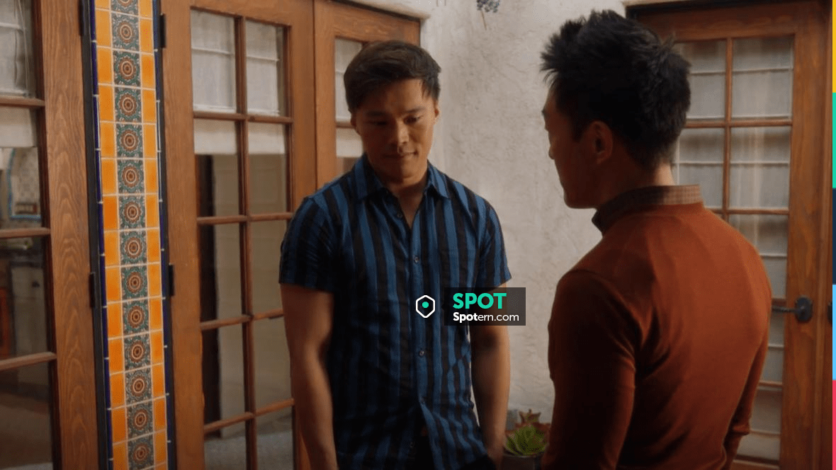 Scotch & Soda Striped Cotton Short Sleeve Shirt worn by Albert Han ...