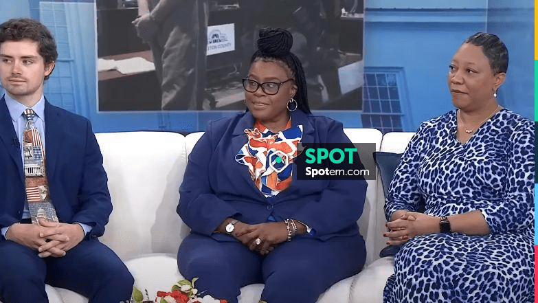 Ashley Stewart Printed Ruffled Blouse worn by Gwen Generette as seen in ...