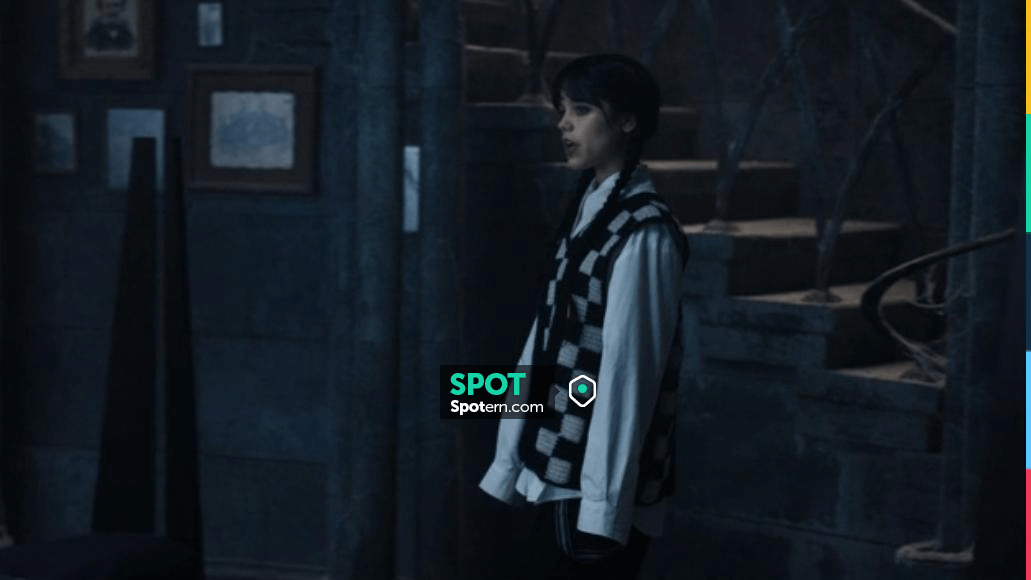 Checkered Sweater Vest worn by Wednesday Addams (Jenna Ortega) as seen ...