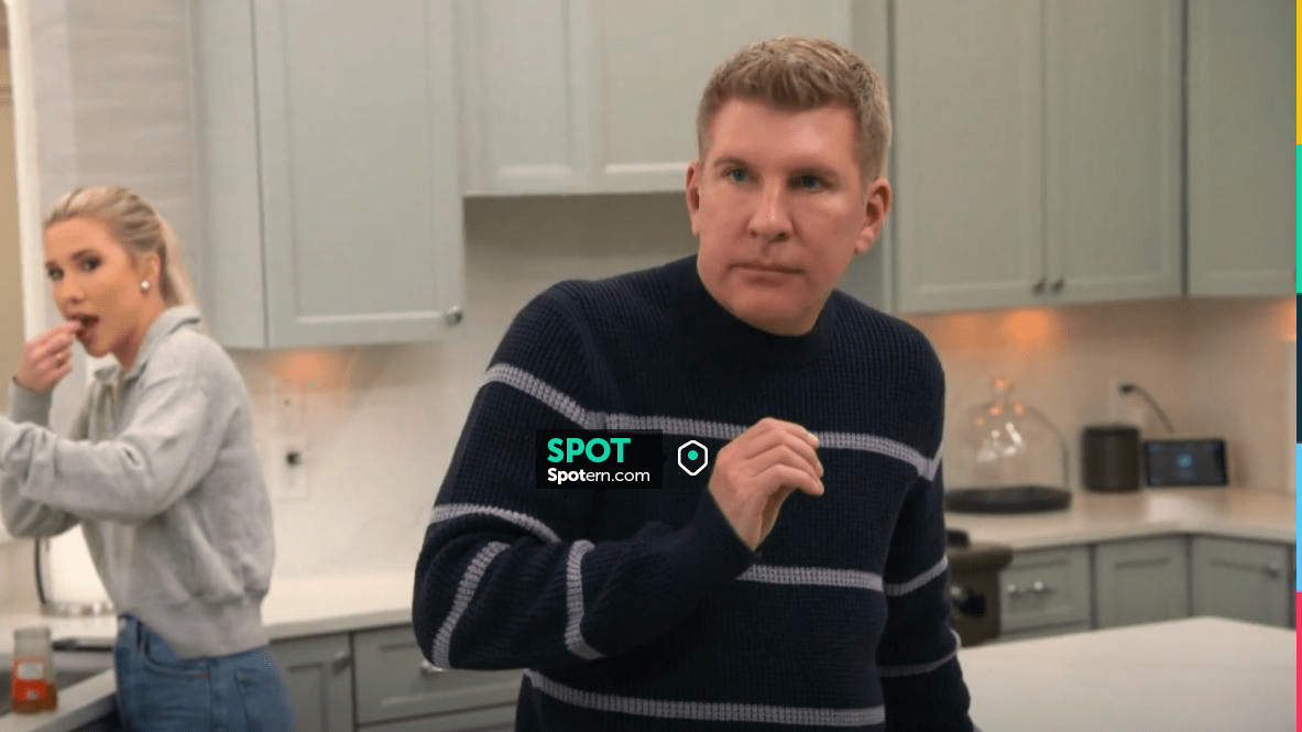 Theory Gary Crew Striped Cashton Sweater worn by Todd Chrisley as seen ...