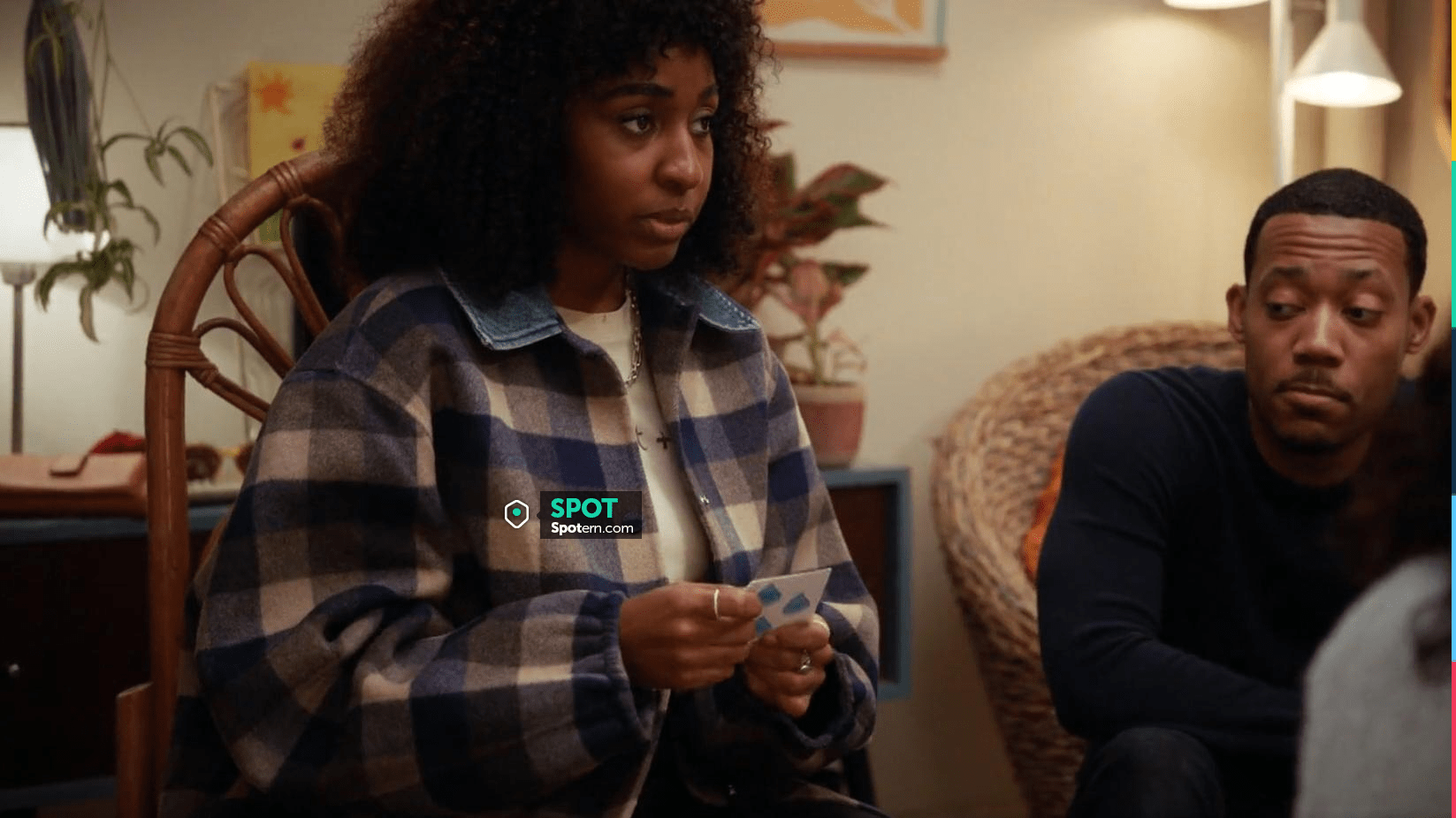 Sandro Warren Veste à motifs à carreaux portée par Ayesha (Ayo Edebiri ...