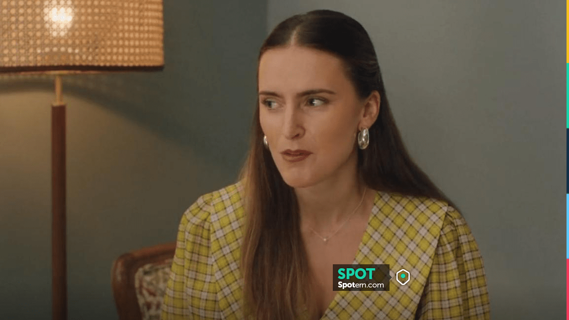 Ganni Re­cy­cled Poly­ester Mi­ni Dress worn by Ashley (Rosa Robson) as ...