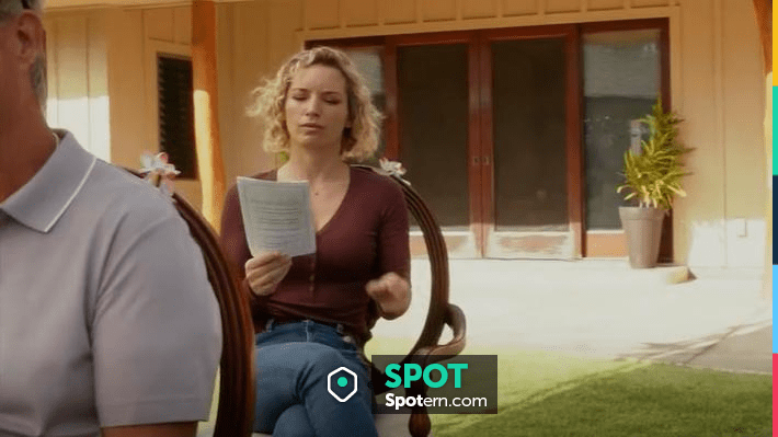 Ramy Brook He­le­na Mid-Rise Flare Jeans worn by Juliet Higgins (Perdita Weeks) as seen in ...