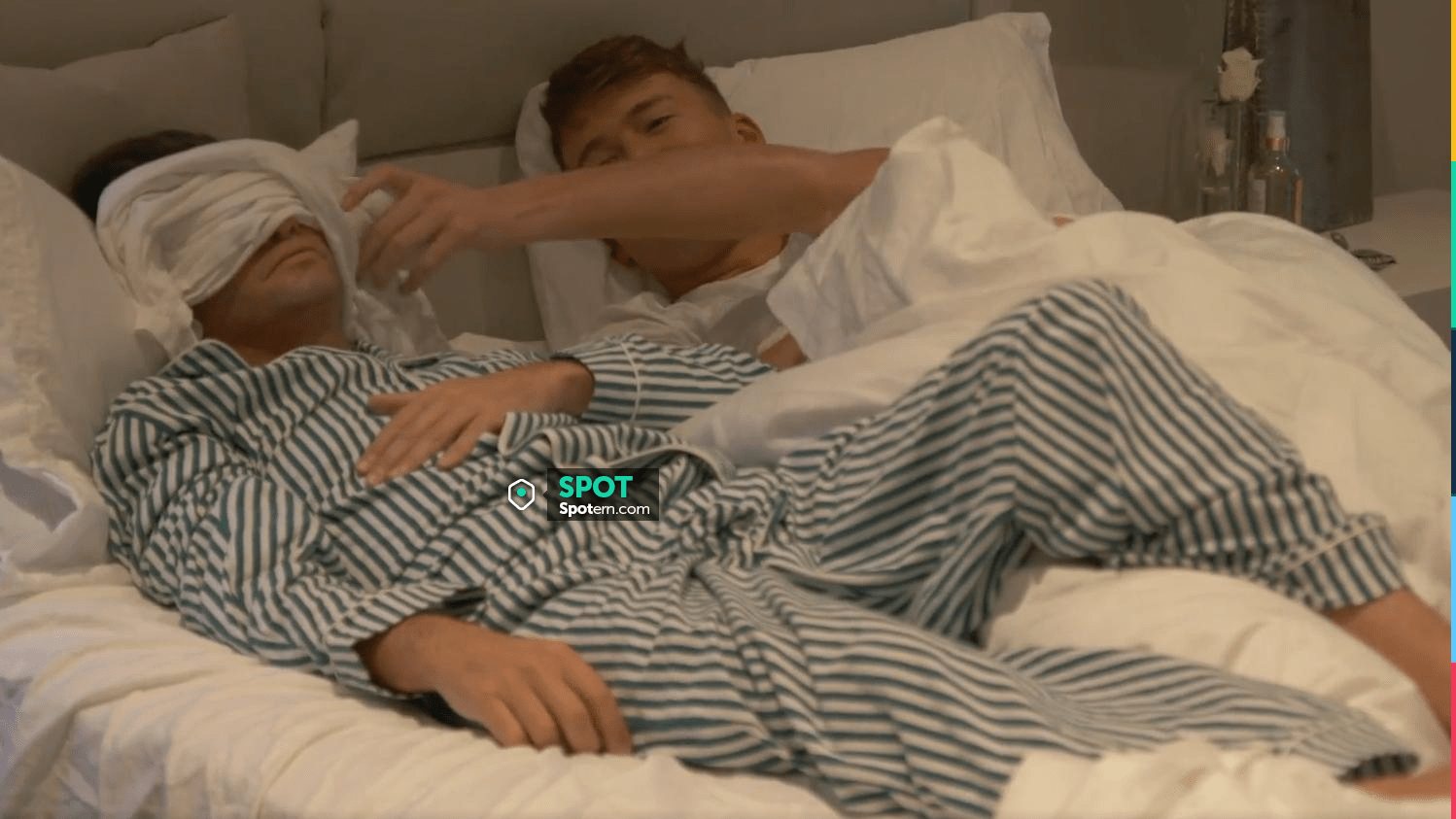 Bambi & Birdie Collared Green Stripe Pajamas worn by Josh Flagg as seen in Million Dollar ...